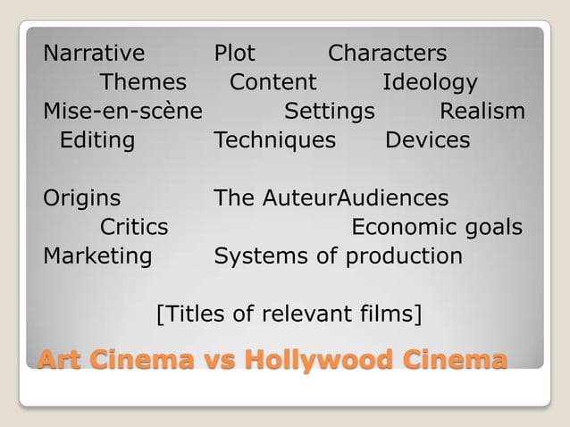 Issues in Film Studies 2: Week 2 | PPTX