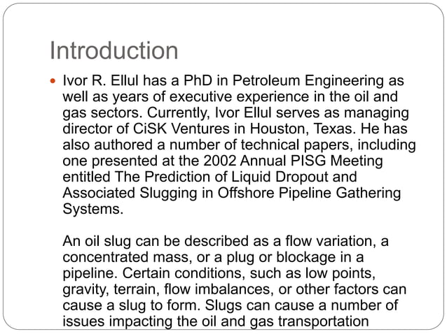 Issues Caused by Oil Pipeline Slugs | PPTX