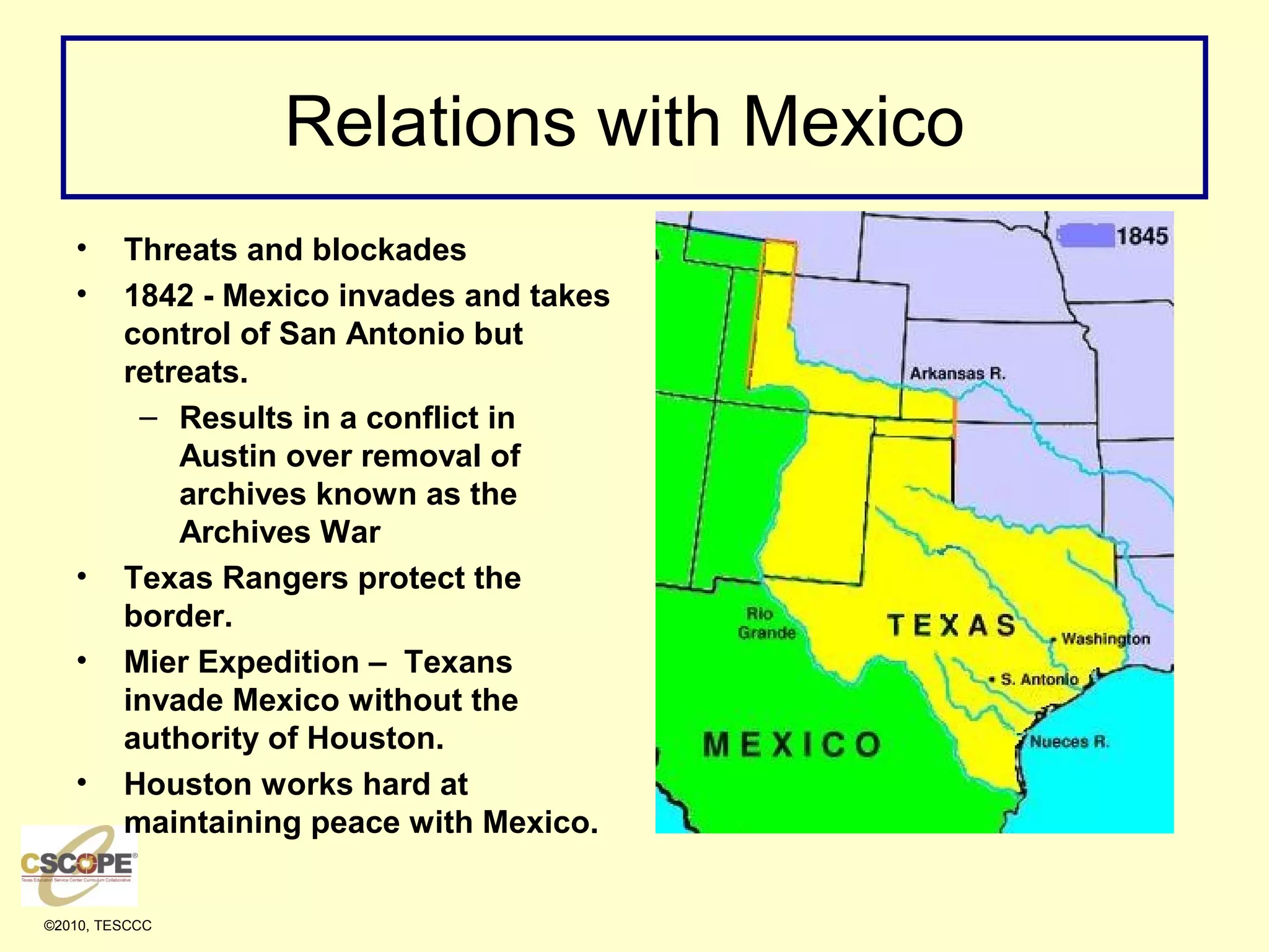 Issues faced by the republic of texas 2 | PPT