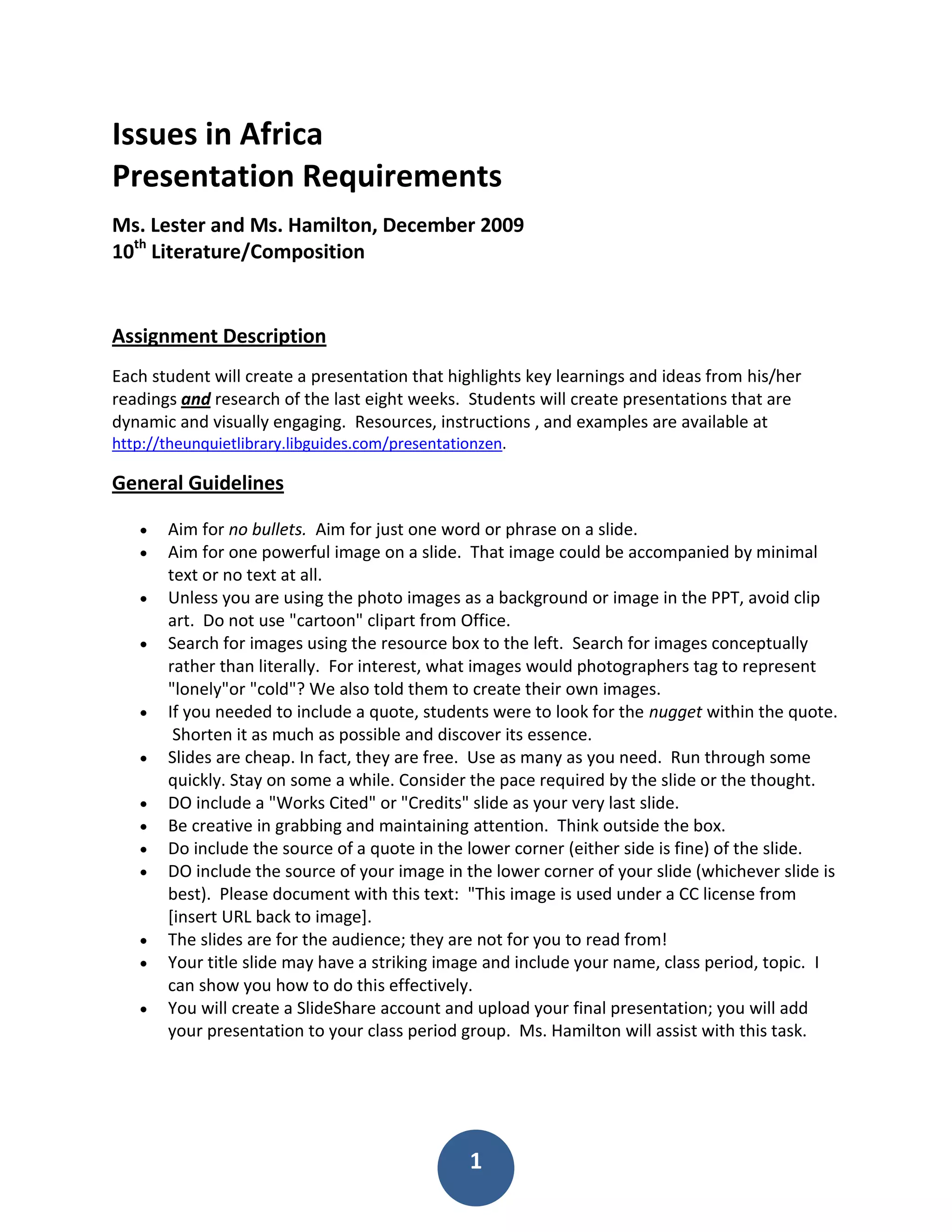 Media 21 Presentation Zen Assignment | PDF