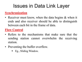 Issues in Data Link Layer | PPSX
