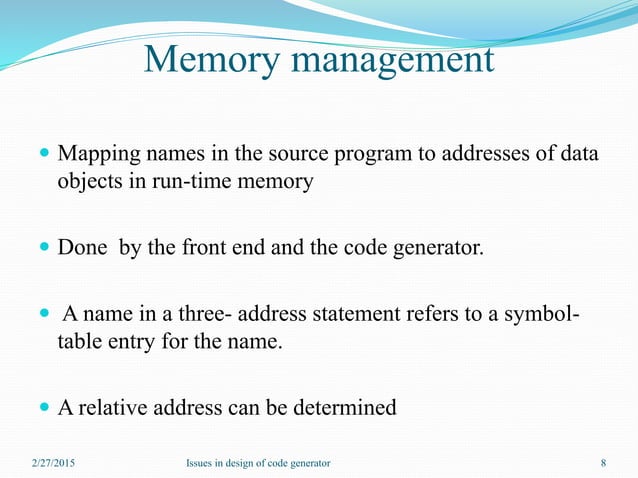 Issues in design_of_code_generator | PPTX