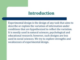 Issues in Experimental Design | PPTX