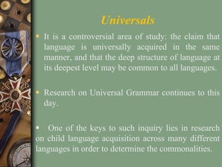 Issues in first language acquisition | PPTX