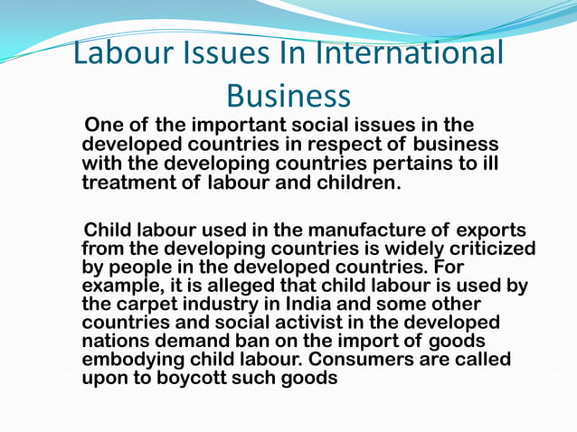 Issues in international business | PPTX | Environment | Science