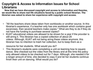 Issues In School Libraries Copyright & Access | PPT