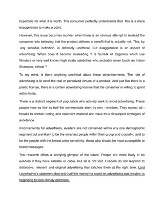 Issues in shampoo advertising | DOCX | Skin Care | Beauty