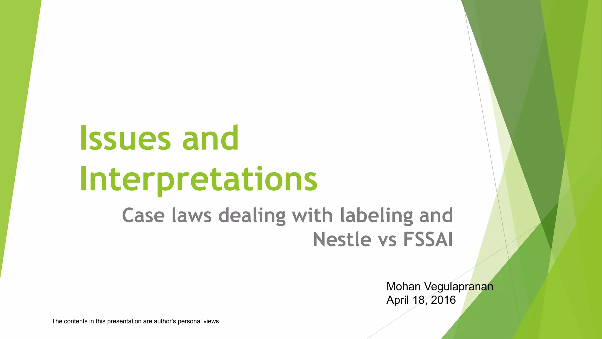 Issues and Interpretations in Indian Case Law Dealing with Labelling ...