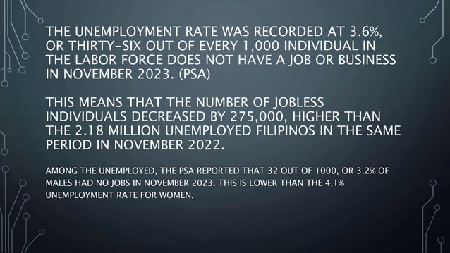 Issues in the Philippines (Unemployment and Underemployment).pptx ...