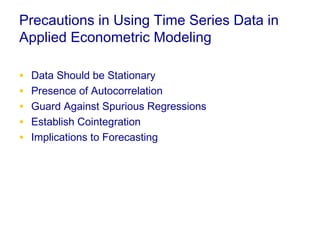 Issues in time series econometrics | PPS