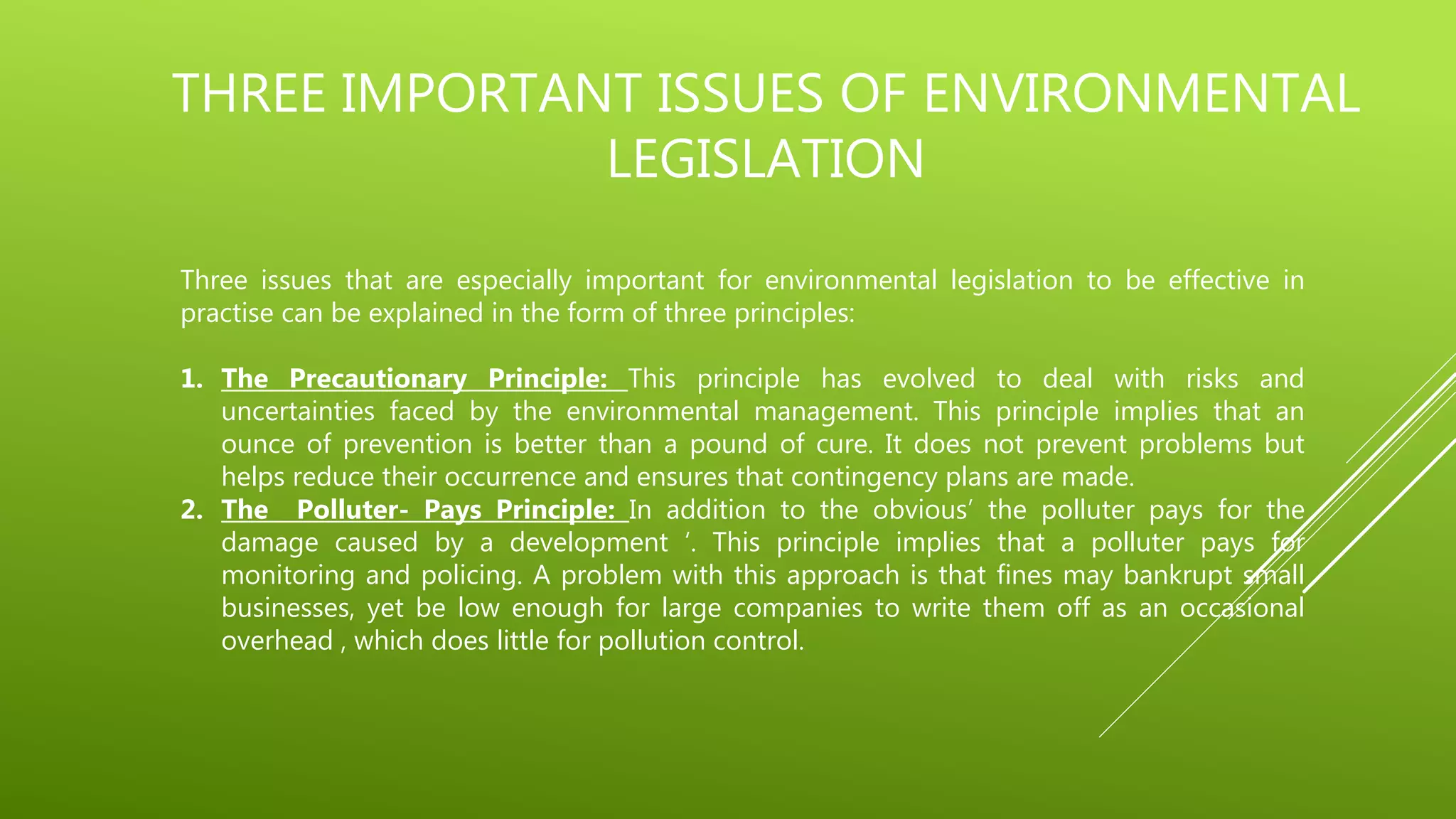 Issues involved in enforcement of environmental legislation | PPTX