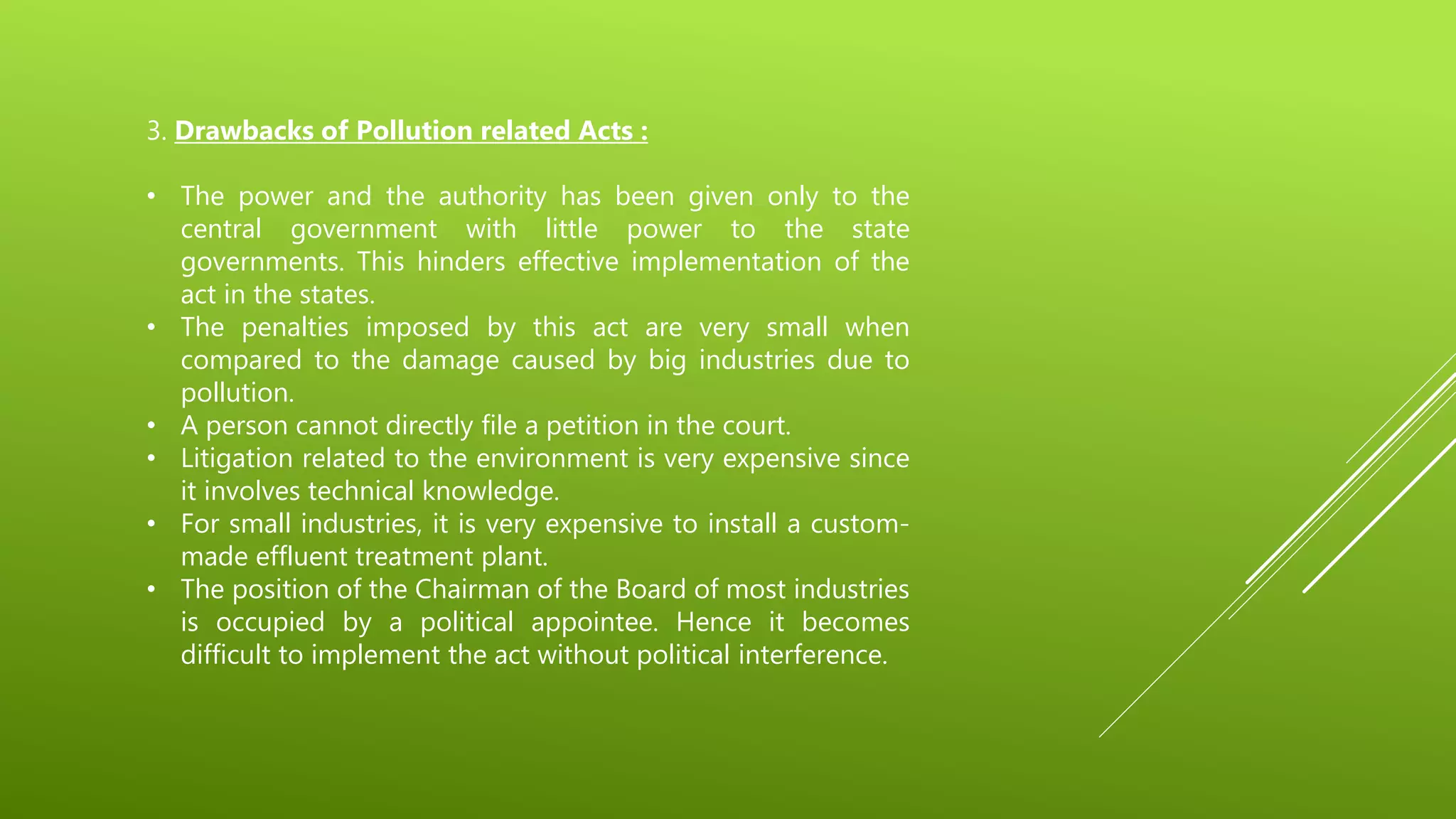 Issues involved in enforcement of environmental legislation | PPTX