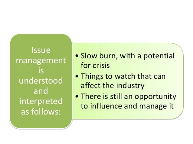 Issues management best practice approach for effective corporate pr