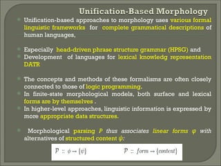 Issues & Morphological models NLP engineering | PPT
