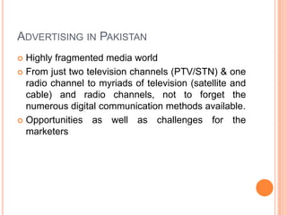 Issues of advertising in Pakistan | PPTX