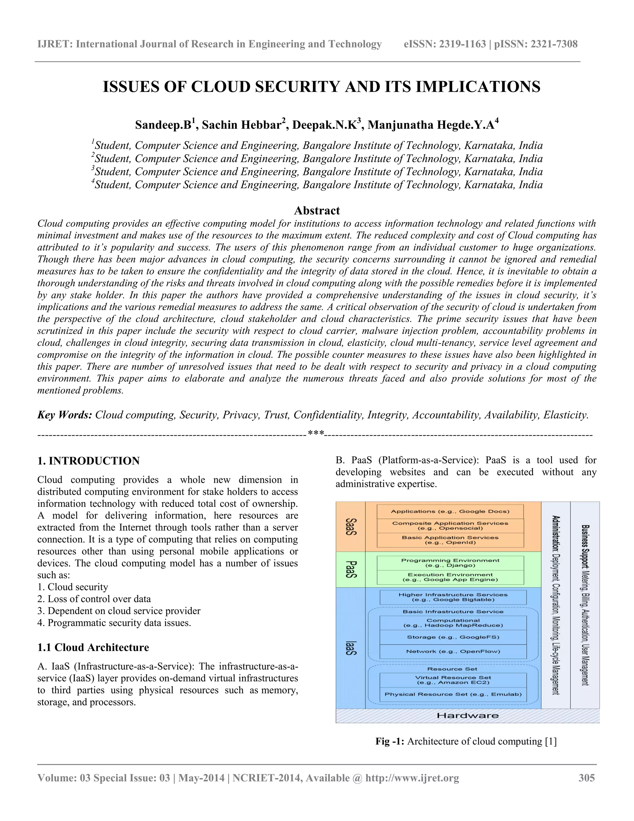 Issues of cloud security and its implications | PDF