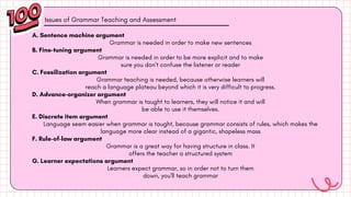 issues in grammar teaching and assessment | PDF