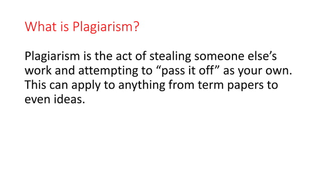 Issues of plagiarism in classroom | PPT