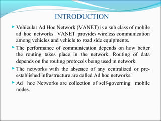 Issues of routing in vanet | PPT