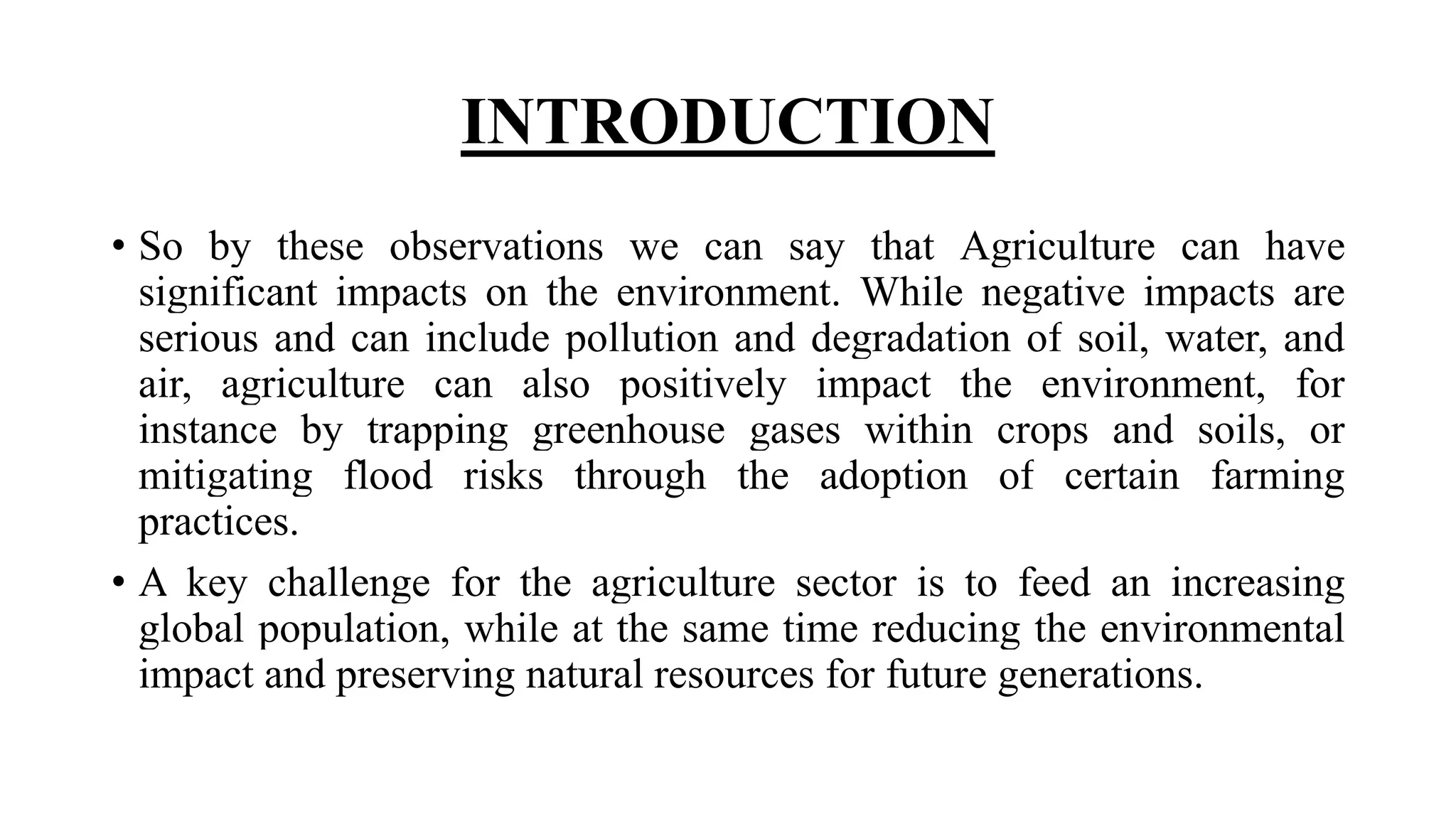 Impacts of agriculture on the environment. | PPTX