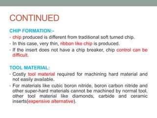 Issues related to machining of hard materials | PPT