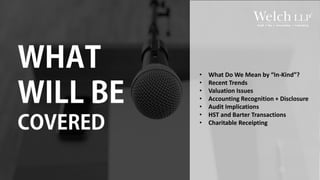 Issues With In-Kind Services | PPTX