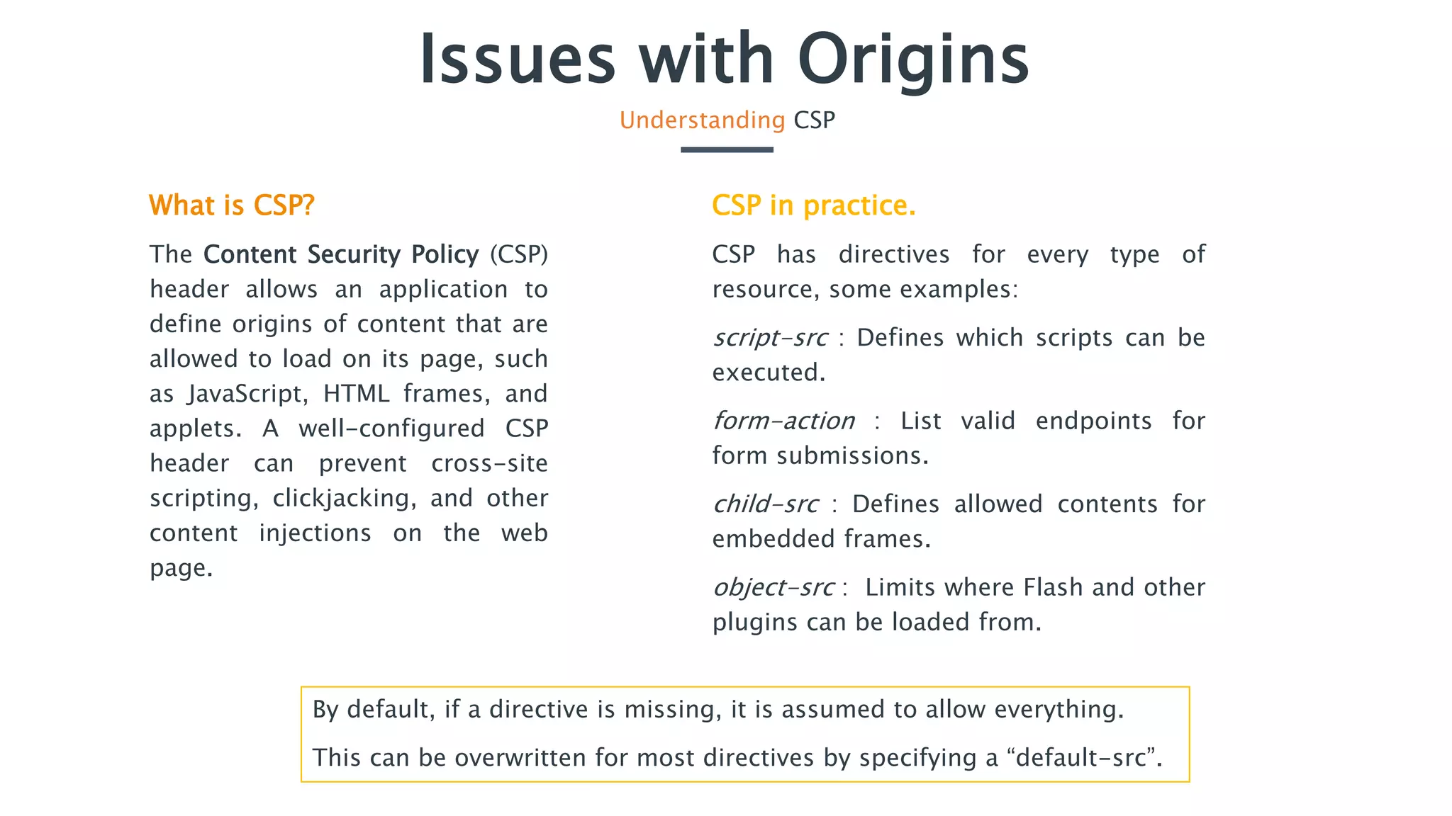 Secure Code Warrior - Issues with origins | PPT