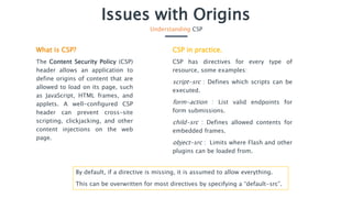 Secure Code Warrior - Issues with origins | PPTX | Web Development | Internet