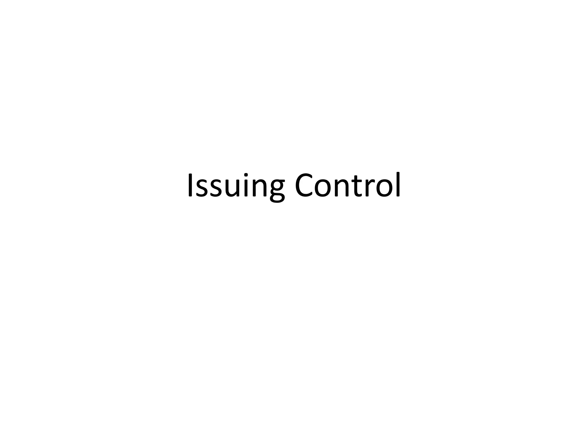 Issuing control | PPTX