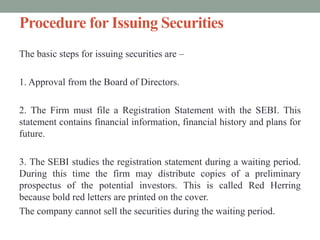 Issuing securities procedure and regulations | PPTX | Stocks and Bonds ...