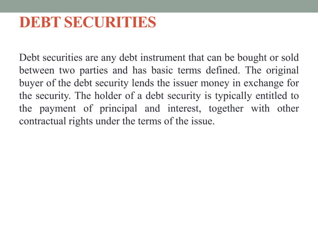 Issuing securities procedure and regulations | PPTX | Stocks and Bonds ...