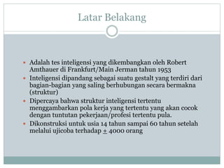 IST ( INTELLIGENCE STRUCTURE TEST ) | PPTX
