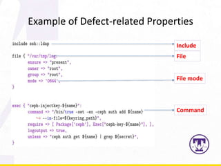 Source Code Properties of Defective Infrastructure as Code Scripts | PPT