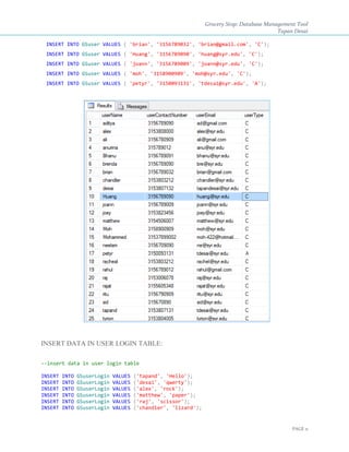 Grocery Station- Database Management System Project | PDF