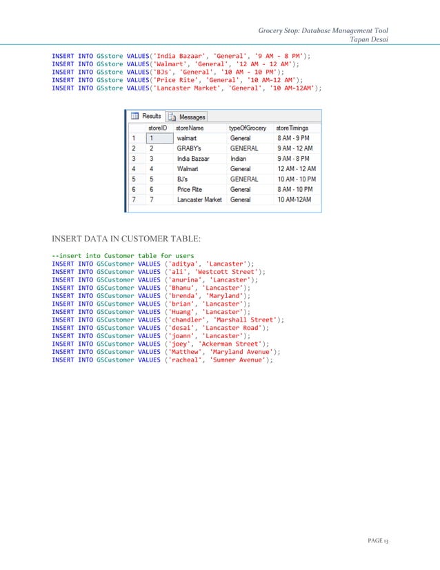 Grocery Station- Database Management System Project | PDF