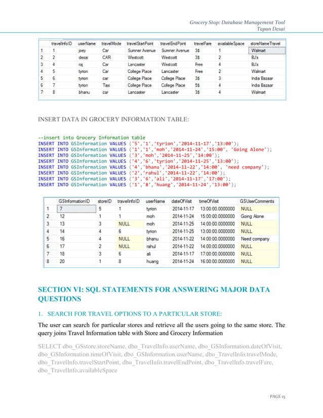Grocery Station- Database Management System Project | PDF