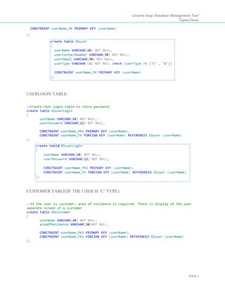 Grocery Station- Database Management System Project | PDF