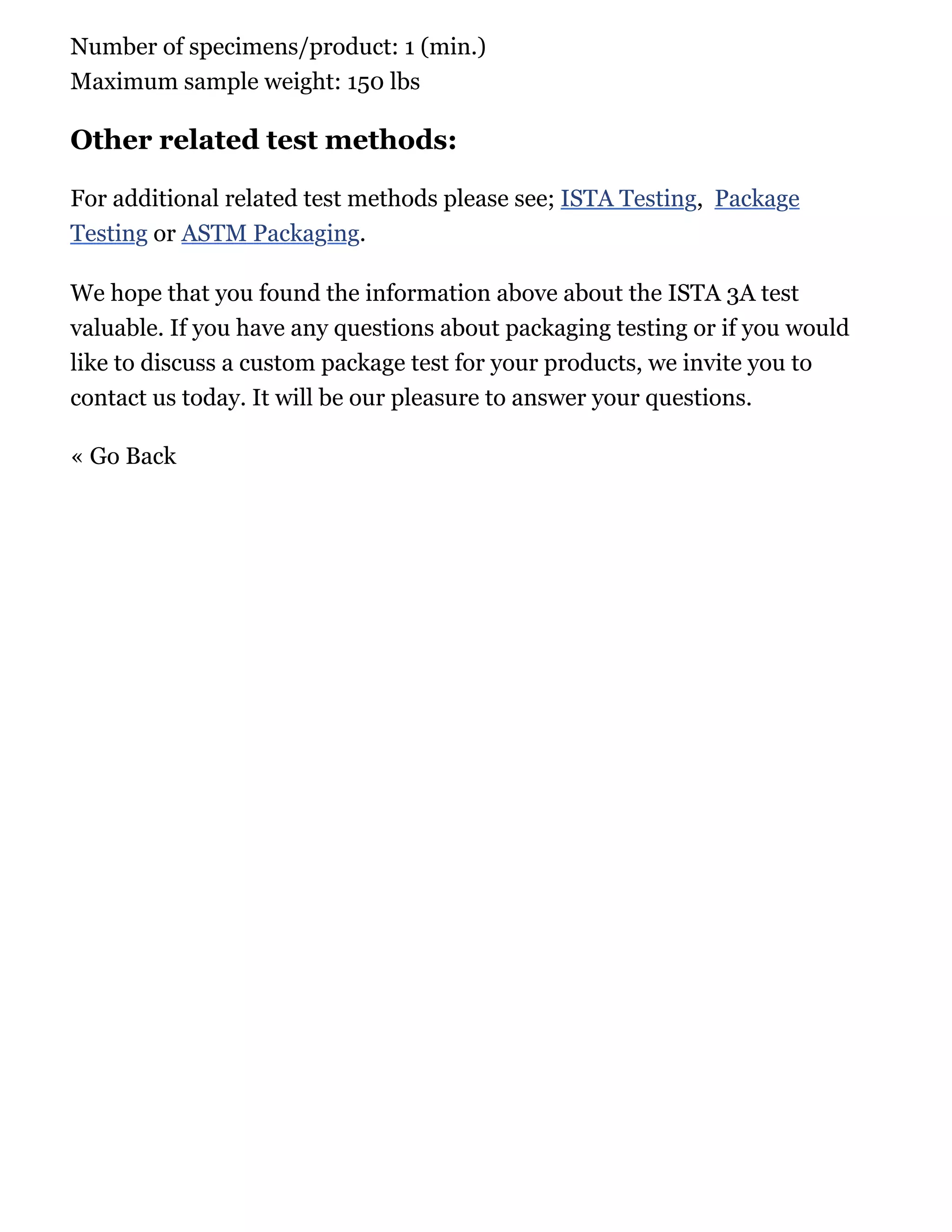 ISTA 3A Packaging Test for .COM retailers offered at Micom Laboratories ...