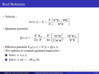 Bohmian trajectories from coherent states, Istanbul 3 July 2013 | PDF