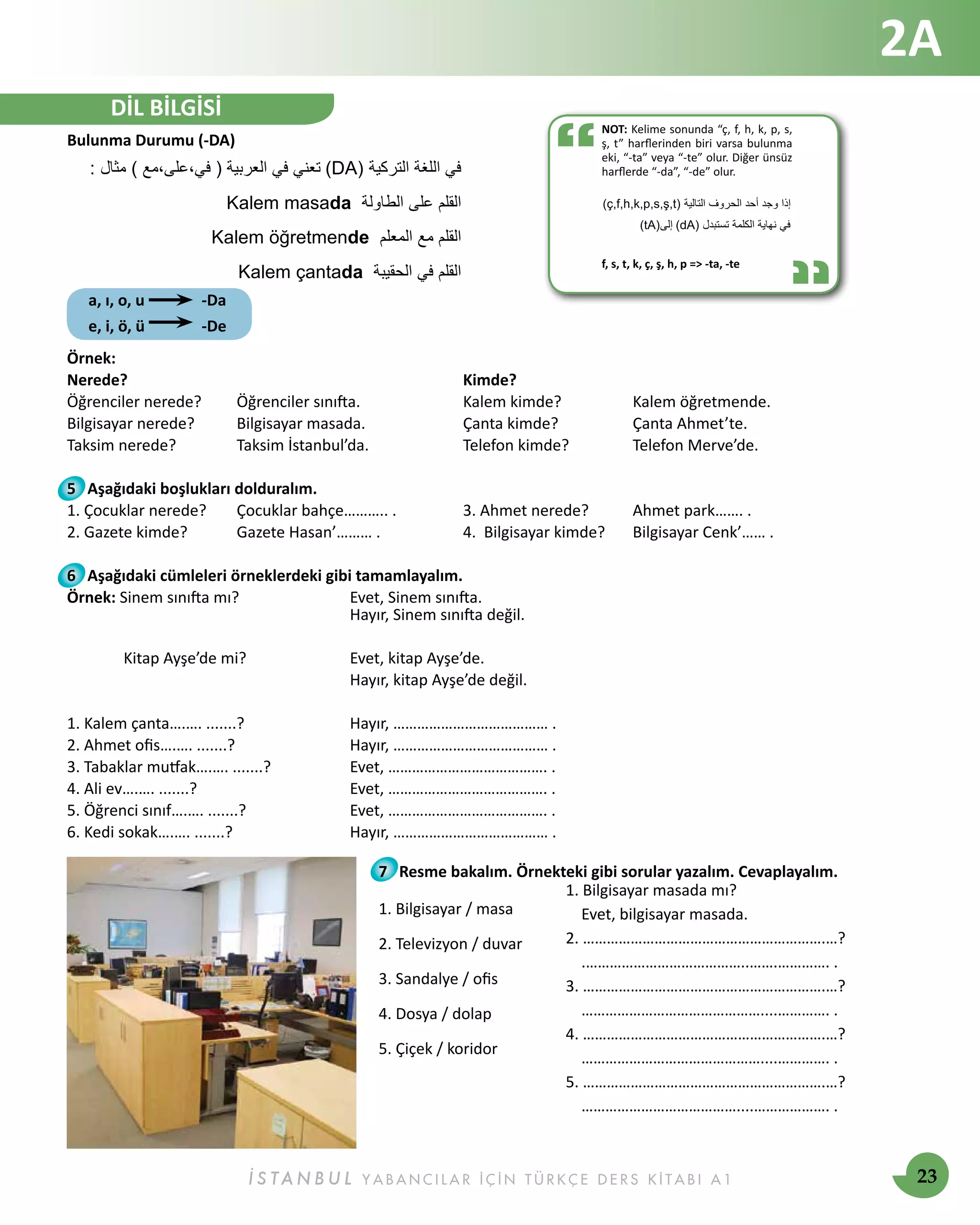 Istanbul A1 Ders Kitabi Arabic | PDF