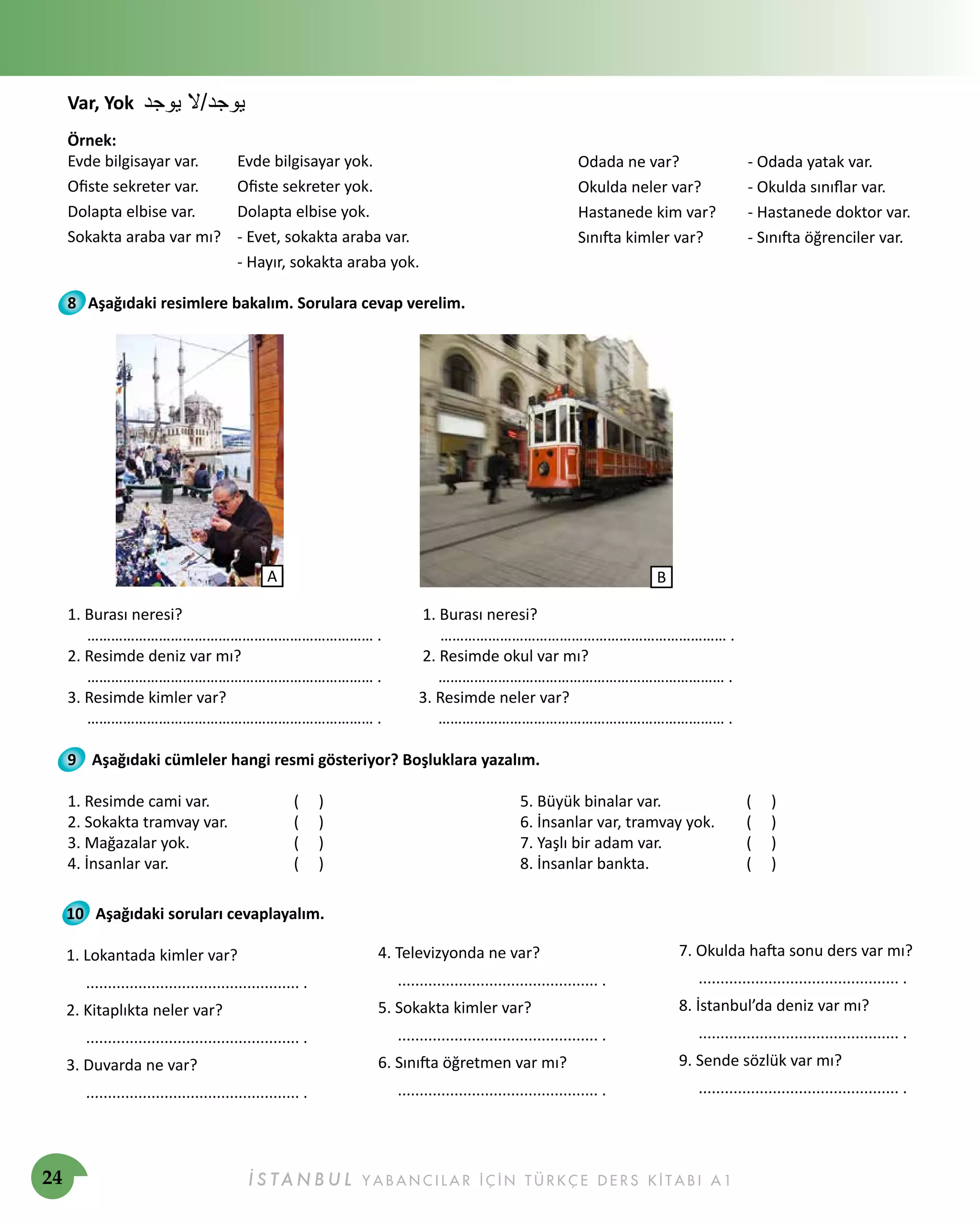 Istanbul A1 Ders Kitabi Arabic | PDF