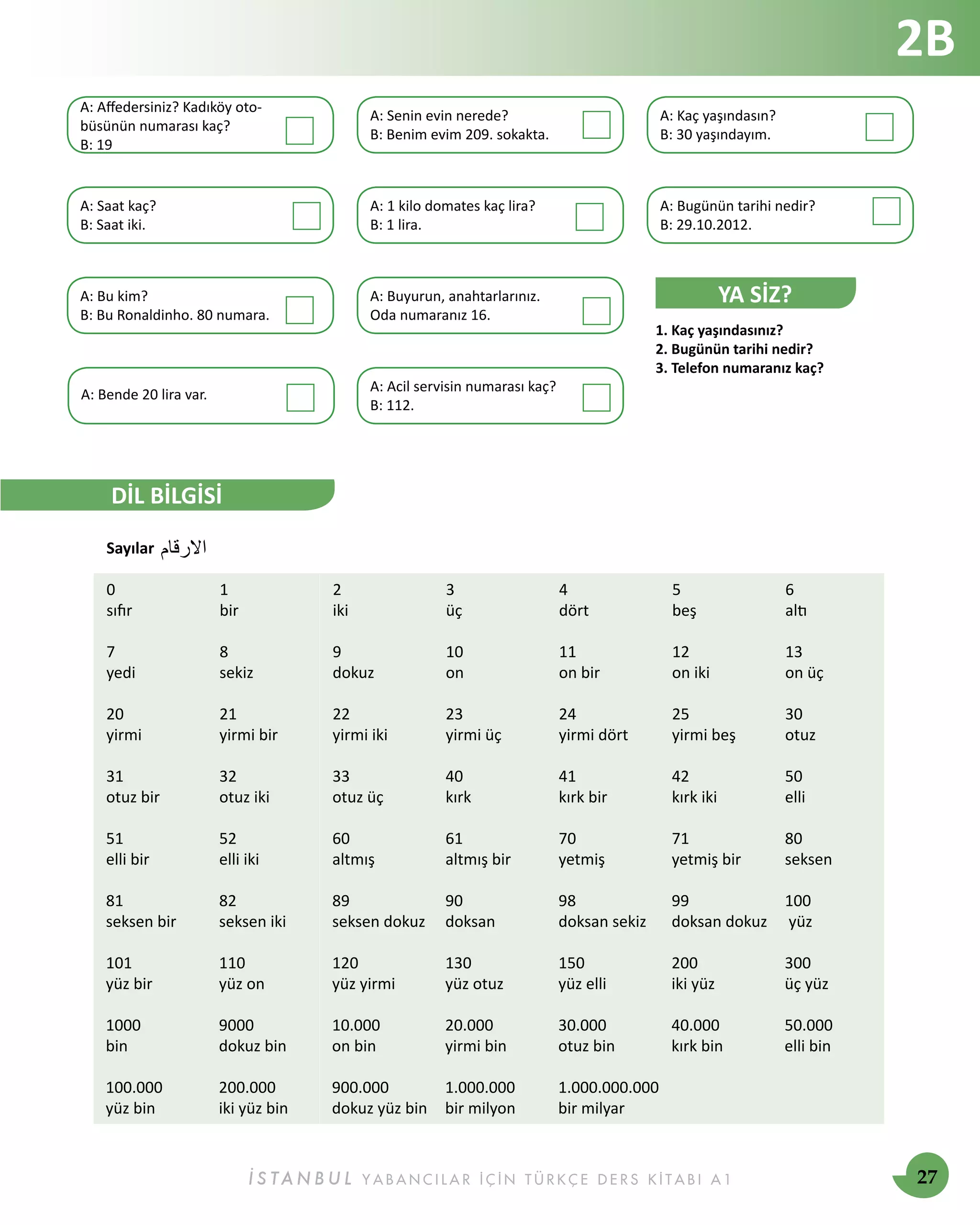 Istanbul A1 Ders Kitabi Arabic | PDF