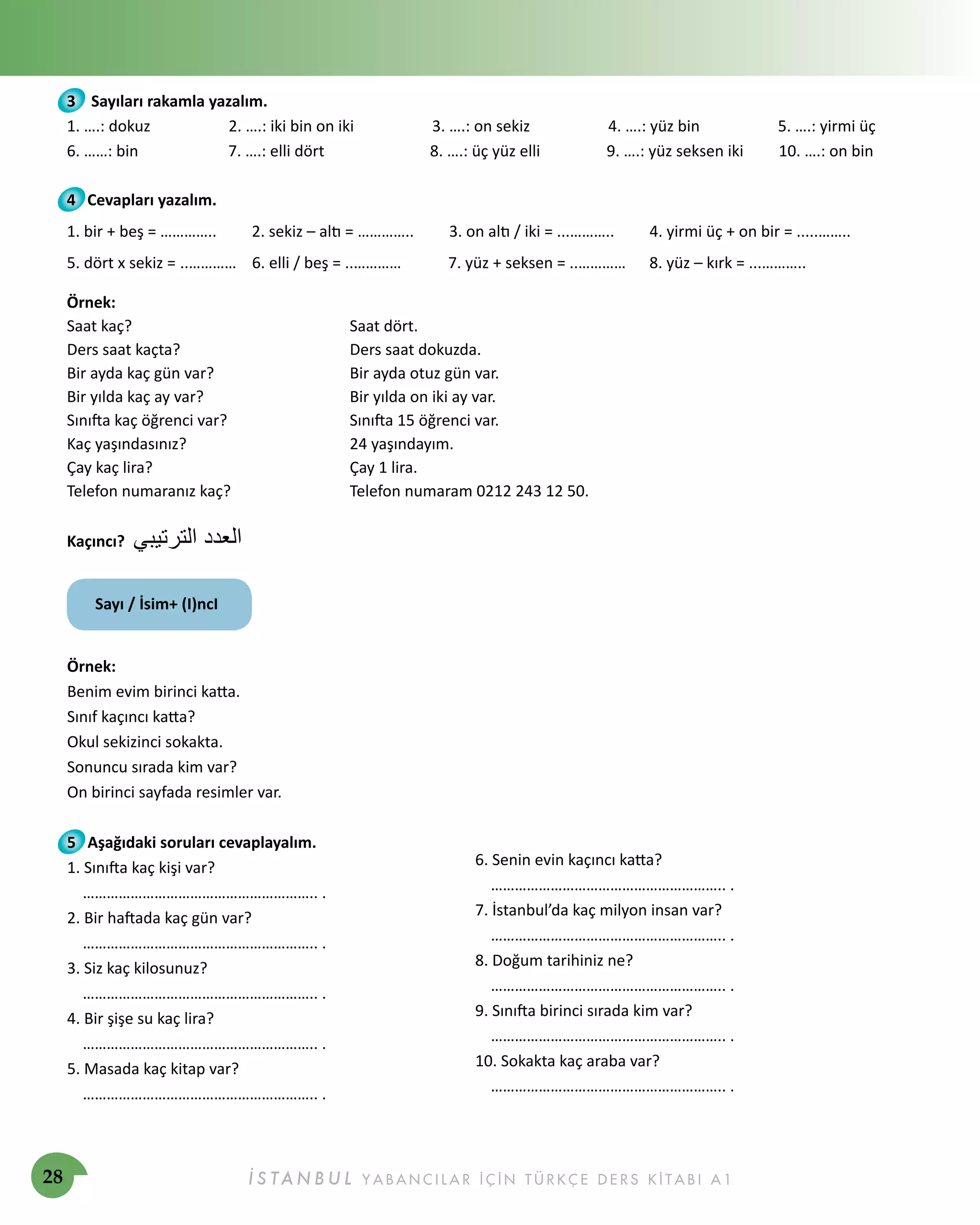 Istanbul A1 Ders Kitabi Arabic | PDF