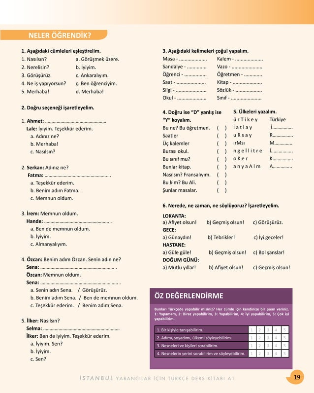 Istanbul A1 Ders Kitabi Arabic | PDF