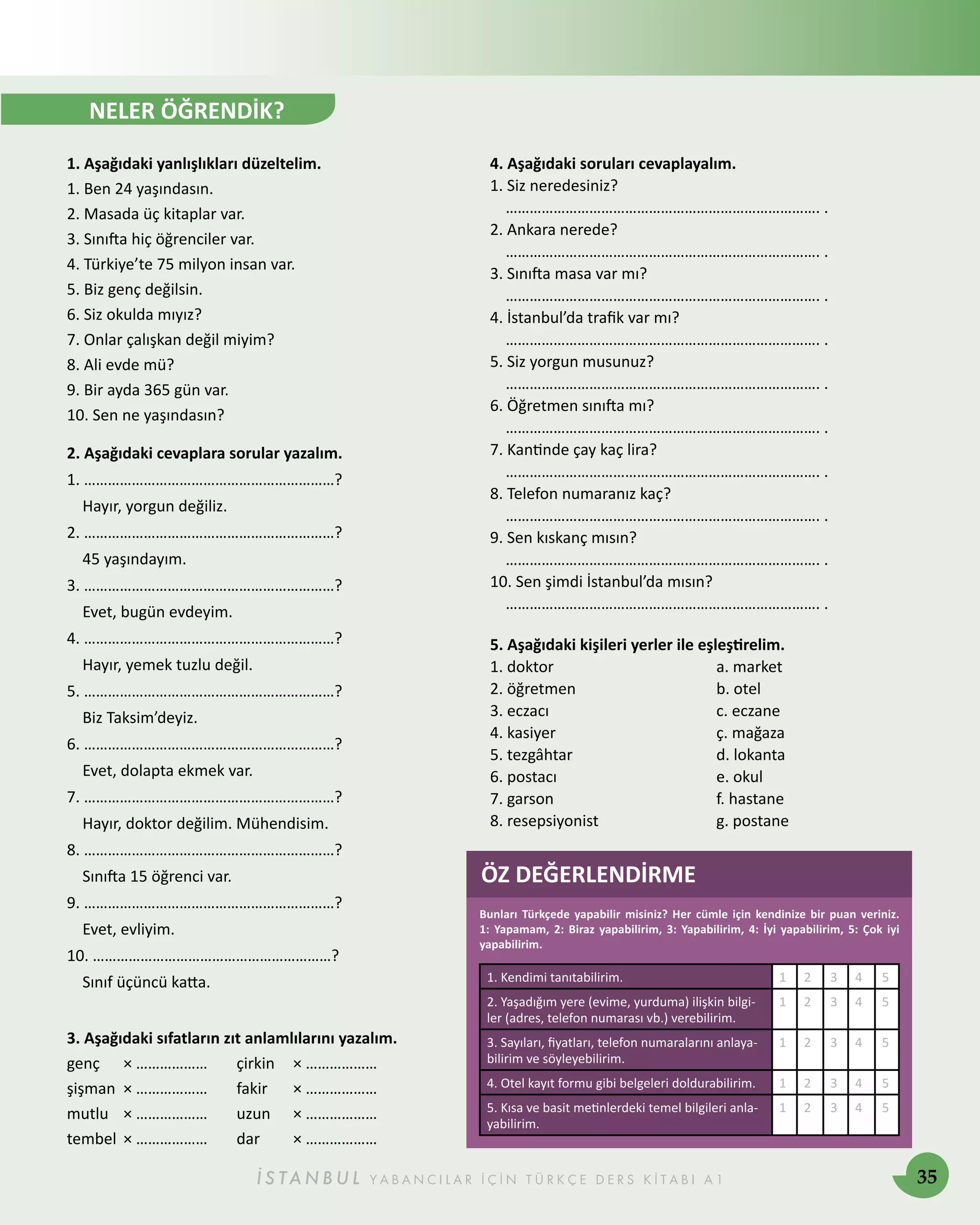 Istanbul A1 Ders Kitabi English | PDF