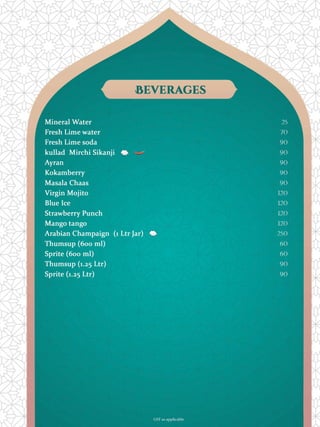Istanbul Darbar Family Restaurant In Kurla. Menu | PDF
