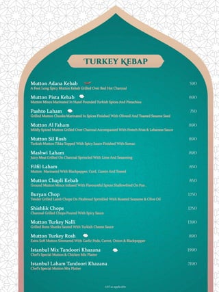 Istanbul Darbar Family Restaurant In Kurla. Menu | PDF
