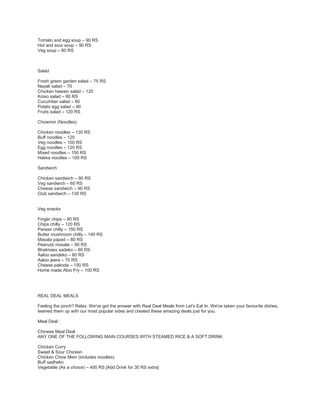 Istanbul menu | DOCX