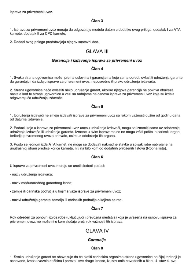 ATA Carnet - Istanbulska Konvencija | PDF