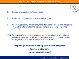 DPS and CPT eXplorer: connecting data & policy | PPT